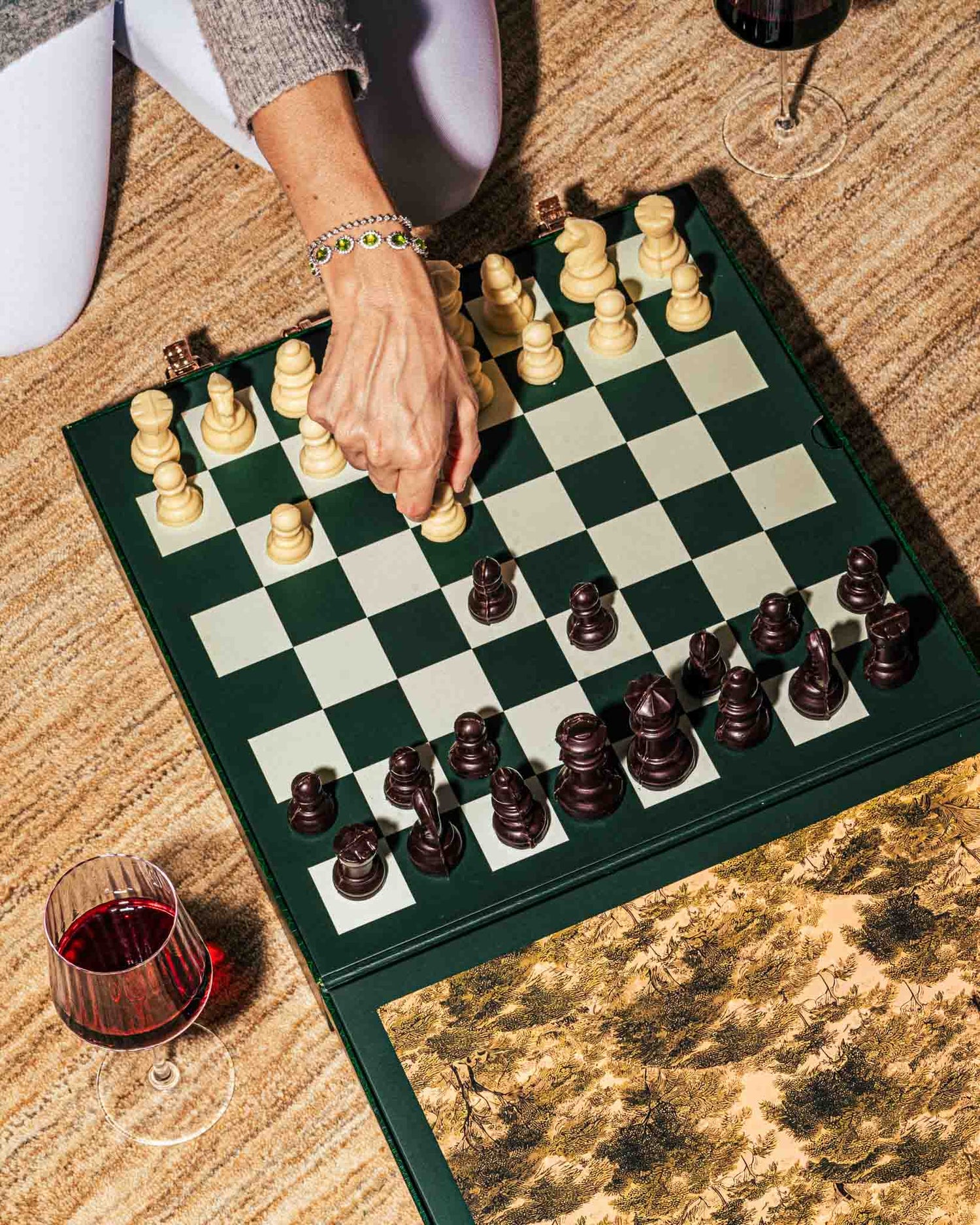 Chocolate Chess Pieces and Chocolate Chessboard Set