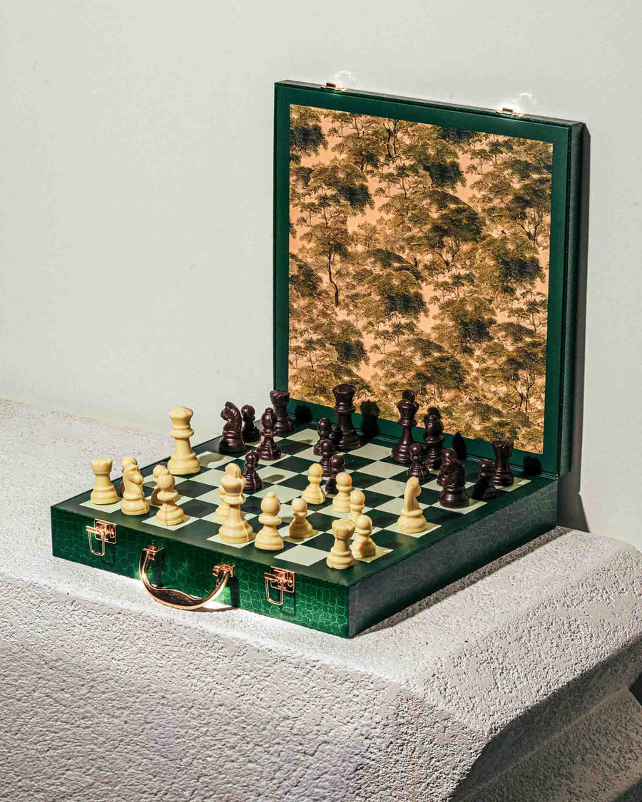 Chocolate Chess Pieces and Chocolate Chessboard Set