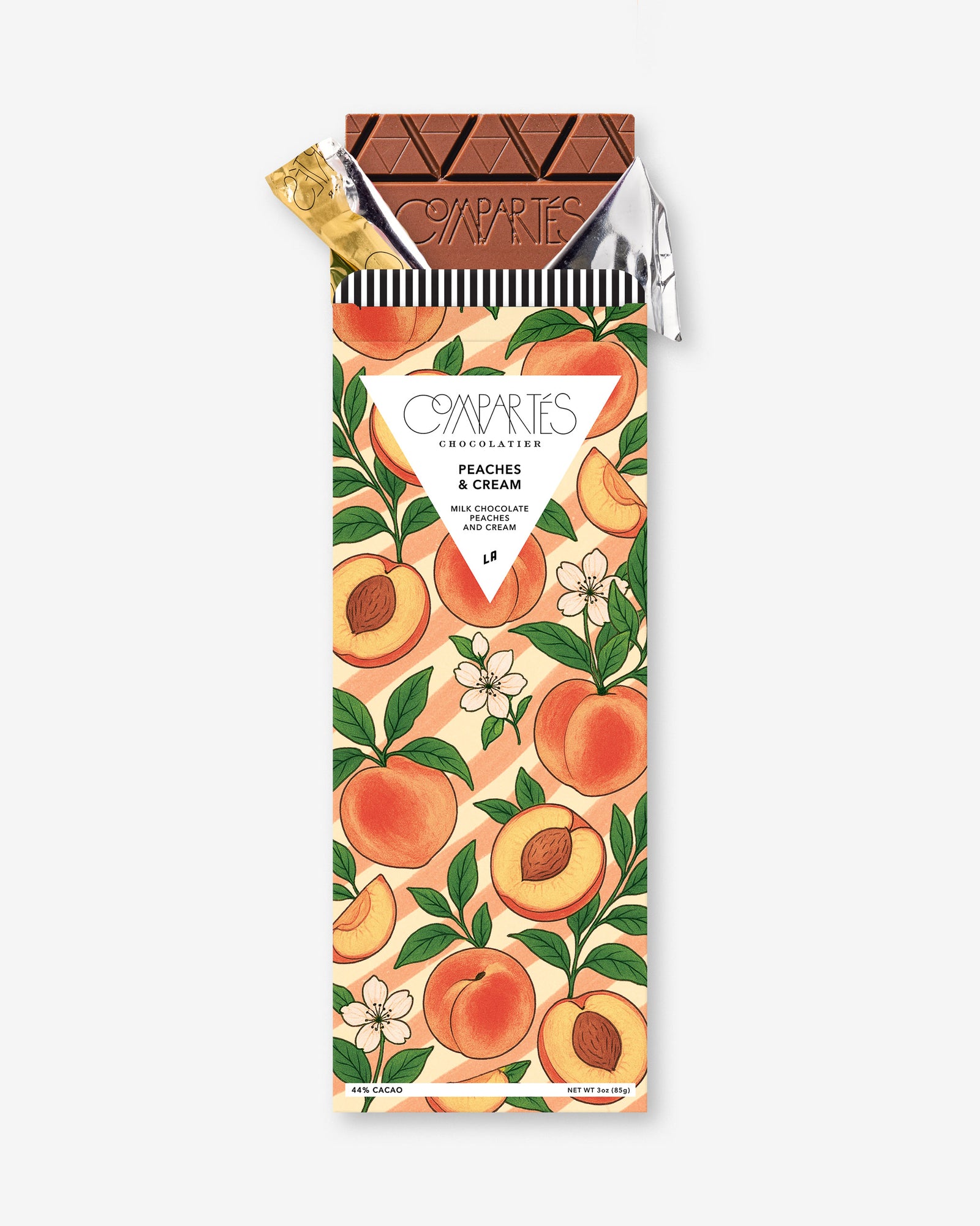 Peaches and Cream Gourmet Milk Chocolate Bar | Compartés LA