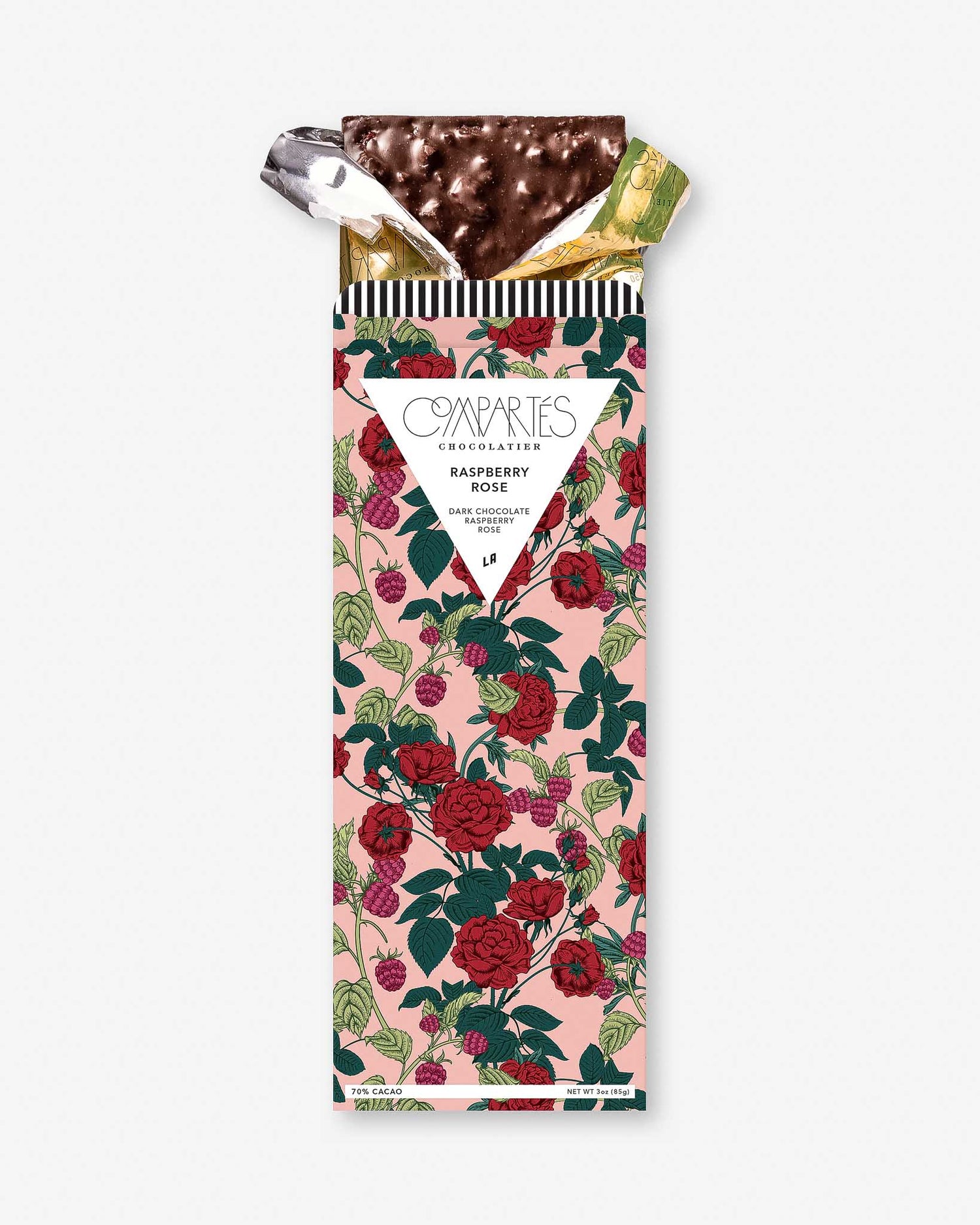 Premium Gourmet Dark Chocolate Designer Raspberry Rose Bar